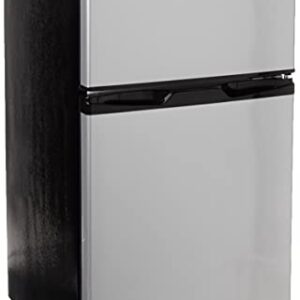 RCA RFR836 3.2 Cu Ft 2 Door Fridge and Freezer, Stainless Steel