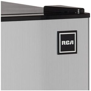 RCA RFR836 3.2 Cu Ft 2 Door Fridge and Freezer, Stainless Steel