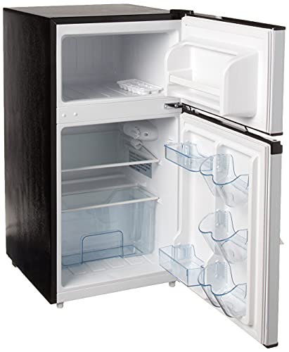 RCA RFR836 3.2 Cu Ft 2 Door Fridge and Freezer, Stainless Steel