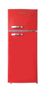 rca rfr786-red 2 door apartment size refrigerator with freezer, 7.5 cu. ft, retro red