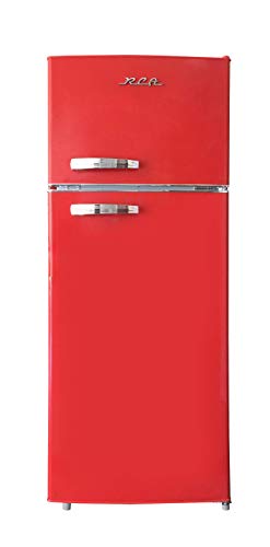 RCA RFR786-RED 2 Door Apartment Size Refrigerator with Freezer, 7.5 cu. ft, Retro Red