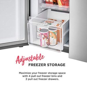 Frigidaire 17.4 Cu. Ft. 4 Door Refrigerator in Brushed Steel with Adjustable Freezer Storage