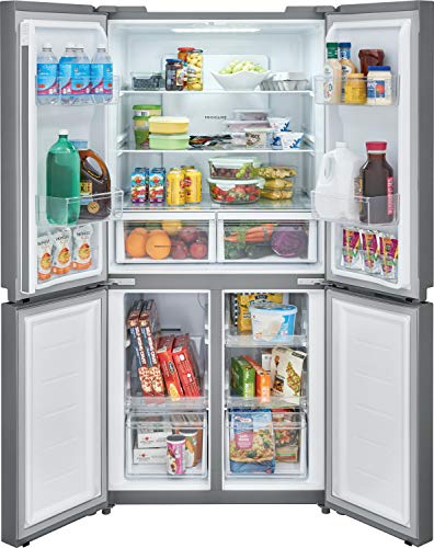 Frigidaire 17.4 Cu. Ft. 4 Door Refrigerator in Brushed Steel with Adjustable Freezer Storage