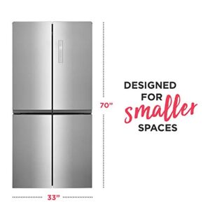 Frigidaire 17.4 Cu. Ft. 4 Door Refrigerator in Brushed Steel with Adjustable Freezer Storage