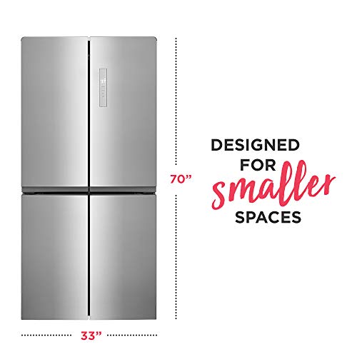 Frigidaire 17.4 Cu. Ft. 4 Door Refrigerator in Brushed Steel with Adjustable Freezer Storage