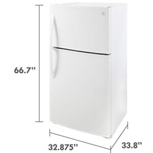 Kenmore Top-Freezer Refrigerator with LED Lighting and 20.8 Cubic Ft. Total Capacity, White