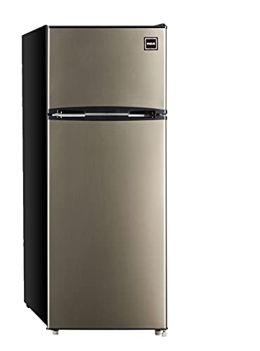 RCA RFR725 2 Door Apartment Size Refrigerator with Freezer, Stainless,7.5 cu ft