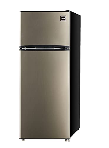 RCA RFR725 2 Door Apartment Size Refrigerator with Freezer, Stainless,7.5 cu ft