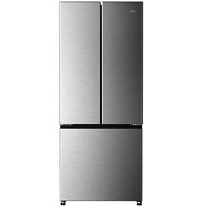 galanz glr16fs2d08 3 french door refrigerator with bottom freezer & adjustable thermostat, 16 cu ft, stainless steel