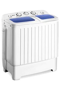 giantex portable mini compact twin tub washing machine 17.6lbs washer spain spinner portable washing machine, blue+ white