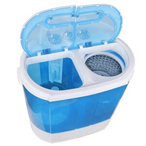 SUPER DEAL Portable Washer 9.9lb Mini Compact Twin Tub Washing Machine Baby Clothes Laundry Machine Top Load Spinning and Washing Combo 6.57 FT Inlet Gravity Drain Hose for Apartment Travel