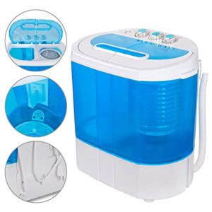 SUPER DEAL Portable Washer 9.9lb Mini Compact Twin Tub Washing Machine Baby Clothes Laundry Machine Top Load Spinning and Washing Combo 6.57 FT Inlet Gravity Drain Hose for Apartment Travel