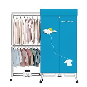 portable dryer,110v 1000w electric clothes dryer machine double layer stackable clothes drying rack for apartments, rv,laundry,and more