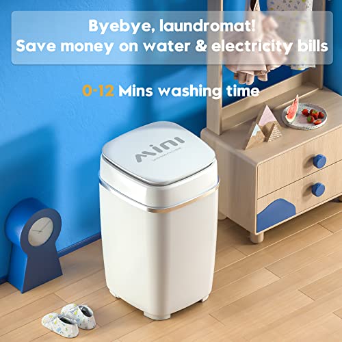 Auertech Portable Washing Machine, Mini Compact Washer 8LBS Washing Capacity Semi-Automatic Laundry Machine, Time Control