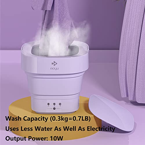 XZ-SMART Foldable Mini Small Portable Washer Washing Machine for Apartment, Laundry, Camping, RV, Travel, Underwear, Socks, Baby clothes (110V-240V) (PURPLE)