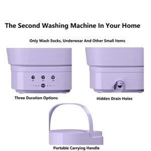 XZ-SMART Foldable Mini Small Portable Washer Washing Machine for Apartment, Laundry, Camping, RV, Travel, Underwear, Socks, Baby clothes (110V-240V) (PURPLE)