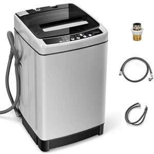 giantex full automatic washing machine, 2 in 1 portable laundry washer 1.5cu.ft 11lbs capacity washer and spinner combo 8 programs 10 water levels energy saving top load washer for apartment dorm