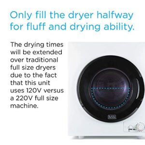 BLACK+DECKER BPWM16W Portable Washer, White & BCED26 Portable Dryer, Small, 4 Modes, Load Volume 8.8 lbs, White