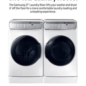 SAMSUNG 27” Wide Laundry Riser Pedestal Stand for 27” Wide Front Load Washer or Dryer, Lifts Machine 6”in Height, WE272NW/A3, White