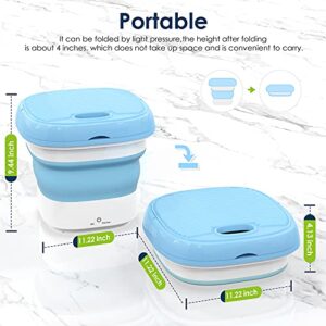 Portable Washing Machine, Mini Portable Washer for Underwear, Sock, Baby Clothes, Ozone sterilization,Travel, Camping, Dorm, RV, Folding Washing machine Best Gift for Friend or Family(blue)