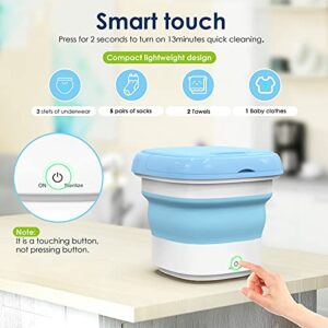 Portable Washing Machine, Mini Portable Washer for Underwear, Sock, Baby Clothes, Ozone sterilization,Travel, Camping, Dorm, RV, Folding Washing machine Best Gift for Friend or Family(blue)