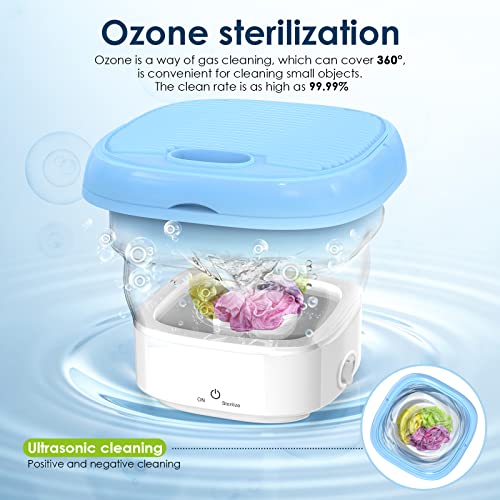 Portable Washing Machine, Mini Portable Washer for Underwear, Sock, Baby Clothes, Ozone sterilization,Travel, Camping, Dorm, RV, Folding Washing machine Best Gift for Friend or Family(blue)