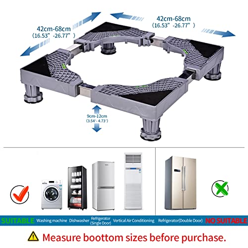 Mini Fridge Stand, Multi-Functional Furniture Dolly Roller Base Movable Adjustable Base Telescopic Dolly for Refrigerator Dryer Washer Cabinet (4 feet)