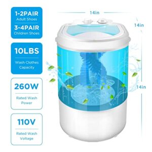 Portable Mini Washing Machine Wash Shoes Wash Clothes and Spin-dry, Semi-Automatic, 10 lbs Capacity,Mini Washer for Apartments Camping Dorms Business Trip College Rooms