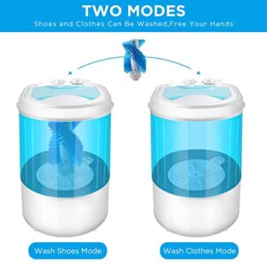 Portable Mini Washing Machine Wash Shoes Wash Clothes and Spin-dry, Semi-Automatic, 10 lbs Capacity,Mini Washer for Apartments Camping Dorms Business Trip College Rooms