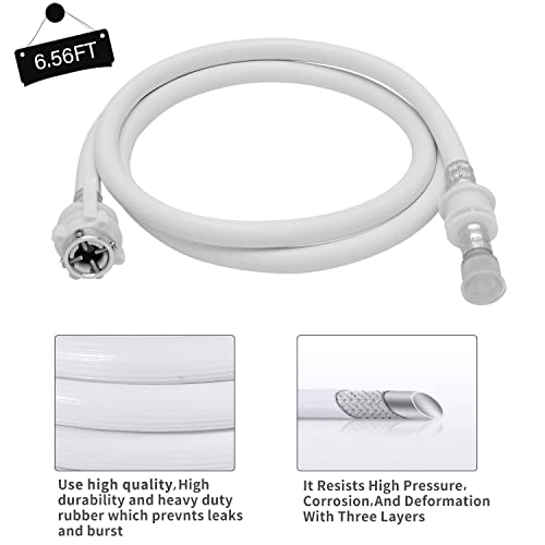 portable washing machine hoses, Suitable for Twin Tub washing machine, mini washing machine,(quick connect) (PVC, 6.56FT/2 Meters)