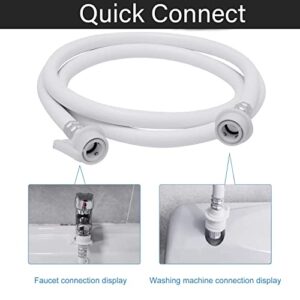 portable washing machine hoses, Suitable for Twin Tub washing machine, mini washing machine,(quick connect) (PVC, 6.56FT/2 Meters)