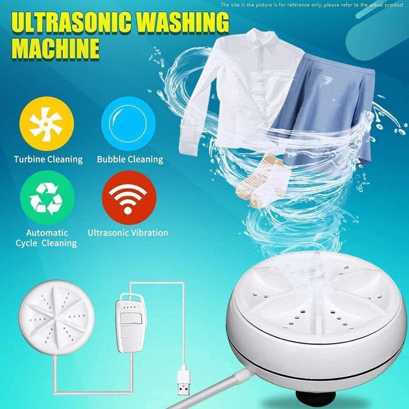 Mini Washing Machine Portable Turbine Washer,Portable Washing Machine with USB and Speed Control for Travel Business Trip or College Rooms (Speed Control Model), White, 1pack