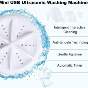 Mini Washing Machine Portable Turbine Washer,Portable Washing Machine with USB and Speed Control for Travel Business Trip or College Rooms (Speed Control Model), White, 1pack