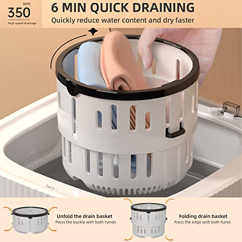 Portable Folding Washing Machine Automatic Water Inlet And Outlet Foldable Bucket Washer with Spin Dry and Drainage Pipe (watts, 60)…