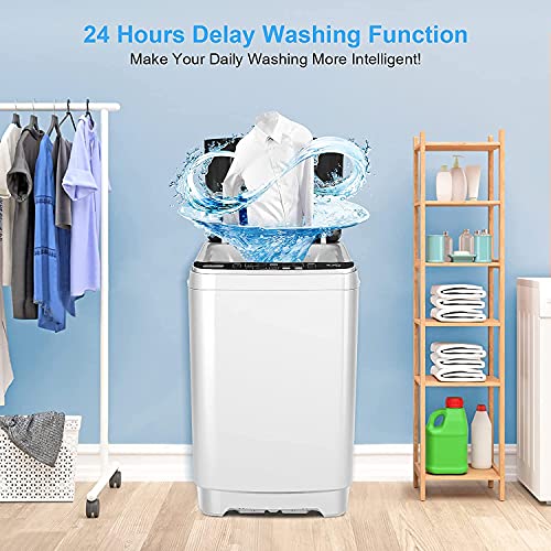 Nictemaw Portable Washing Machine 17.7lbs Capacity Full-Automatic Portable Washer and Dryer Combo with 10 Programs and 8 Water Level Selections 1.9 Cu.ft Compact Washer for Apartments, Home, Dorms, Rv