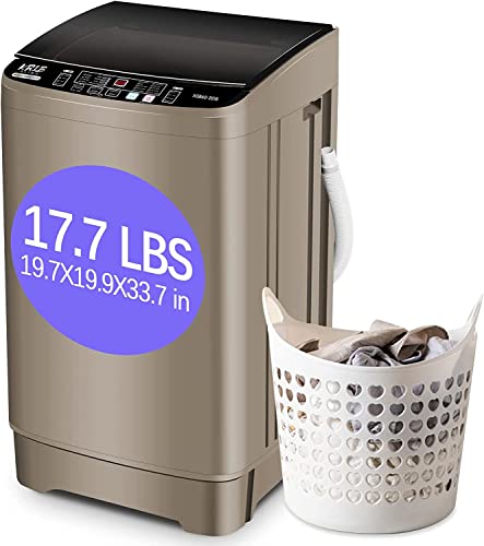 Krib Bling Full-Automatic Washing Machine with Drain Pump, 17.7 lbs Compact Washer, 10 Wash Program & 8 Water Level, Ideal for Apartment, Dorm, RV