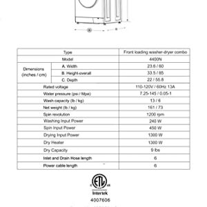 Equator Ver 2 Pro 24" Compact Combo Washer Dryer Vented/Ventless 1200 RPM Silver