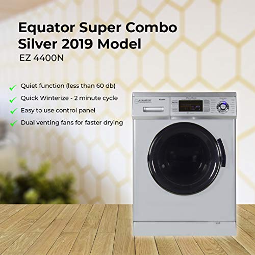 Equator Ver 2 Pro 24" Compact Combo Washer Dryer Vented/Ventless 1200 RPM Silver