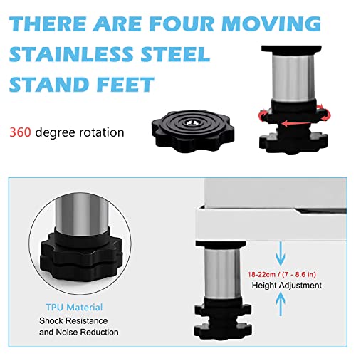 SEISSO Fridge Stand-Adjustable Washing Machine Base Stand with 4 Heavy Duty Feet Increase 7-8.6inch Height Universal Dryer Stand for Refrigerator Furniture Washing Dryer Max Load 770 LB (350 KG)