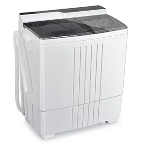 giantex portable washing machine, twin tub washer and dryer combo, 21lbs (14.4lbs washing and 6.6lbs spinning), compact mini laundry washer for apartment and home, semi-automatic built-in drain pump