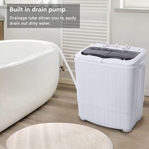 Winado Portable Washing Machine 14.3 Lbs, Compact Mini Washer Machine & Dryer Combo, Small Twin Tub Washer with Spin Cycle for College Rooms, Apartments, Dorms, RV' s