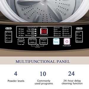 Full-Automatic Washing Machine 15.6lbs, Krib Bling Portable Compact Laundry Washer with Drain Pump, 10 Wash Programs 8 Water Levels with LED Display