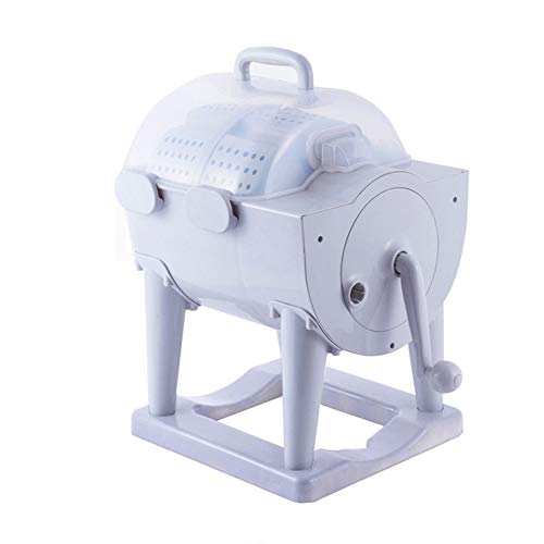 Household Products Non-Electric Portable Hand-Operated Drum Washing Machine, Manual Clothes Washer Dehydration, Spin Dryer for Camping Apartments RV Dormitory