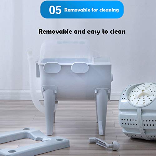 Household Products Non-Electric Portable Hand-Operated Drum Washing Machine, Manual Clothes Washer Dehydration, Spin Dryer for Camping Apartments RV Dormitory