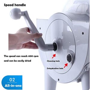 Household Products Non-Electric Portable Hand-Operated Drum Washing Machine, Manual Clothes Washer Dehydration, Spin Dryer for Camping Apartments RV Dormitory