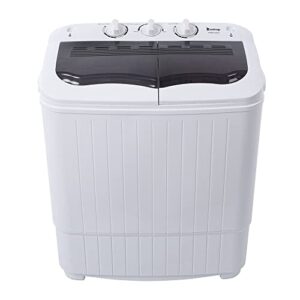 portable waher and dryer, 14.8 lbs mini small washing machine combo with spin dryer, compact twin tub laundry washer machine for apartments, camping,dorms, laundry, college rooms, rv’s