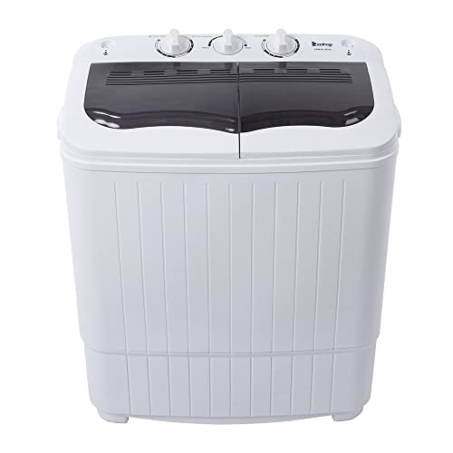 Portable Waher and Dryer, 14.8 lbs Mini Small Washing Machine Combo with Spin Dryer, Compact Twin Tub Laundry Washer Machine for Apartments, Camping,Dorms, Laundry, College Rooms, Rv’s