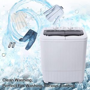 Portable Waher and Dryer, 14.8 lbs Mini Small Washing Machine Combo with Spin Dryer, Compact Twin Tub Laundry Washer Machine for Apartments, Camping,Dorms, Laundry, College Rooms, Rv’s