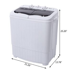 Portable Waher and Dryer, 14.8 lbs Mini Small Washing Machine Combo with Spin Dryer, Compact Twin Tub Laundry Washer Machine for Apartments, Camping,Dorms, Laundry, College Rooms, Rv’s