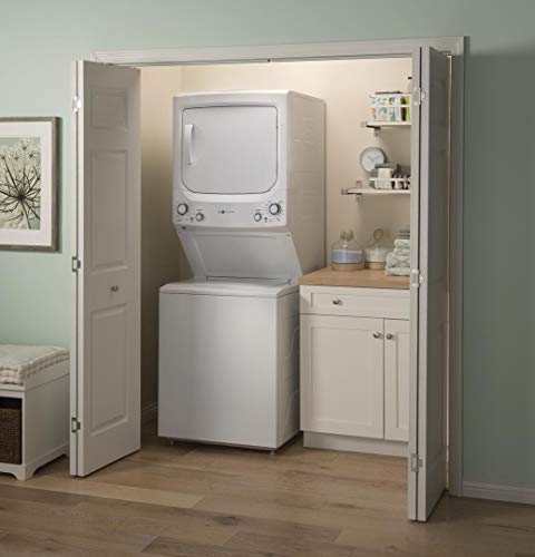 GE GUD27EESNWW 27" Electric Laundry Center with 3.8 cu. ft. Washer Capacity and 5.9 cy. ft. Dryer Capacity in White